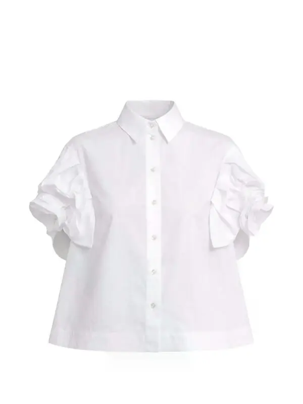 Simone Rocha Ruffled-sleeves Buttoned Shirt - White
