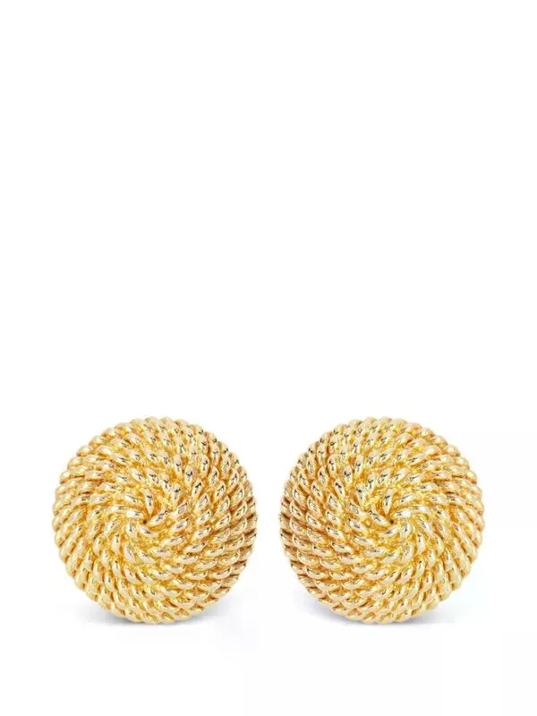 MONET 1980s Woven Earrings - Gold