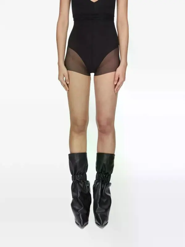 Rick Owens Sheer Wide-leg Shorts - Black