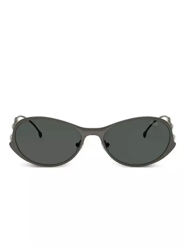 DIESEL® Oval-frame Embellished Sunglasses - Grey