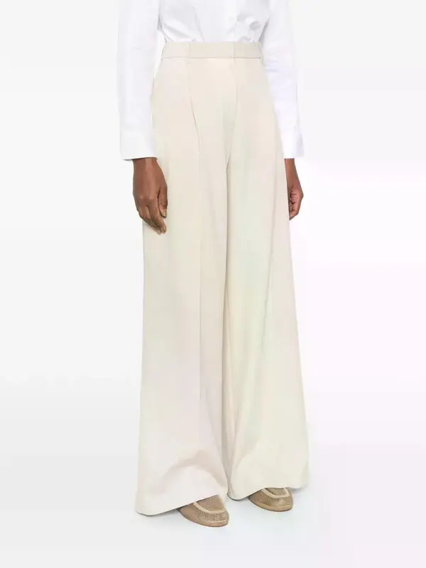 Max Mara Textured Wide Leg Trousers - Neutrals