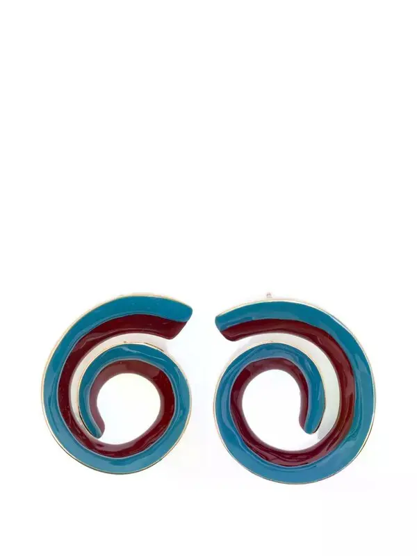 Marni Enamel Spiral Earrings - Blue
