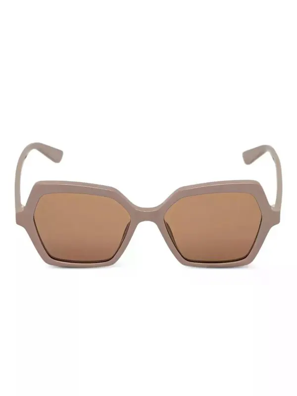Alexander McQueen Geometric-frame Sunglasses - Neutrals