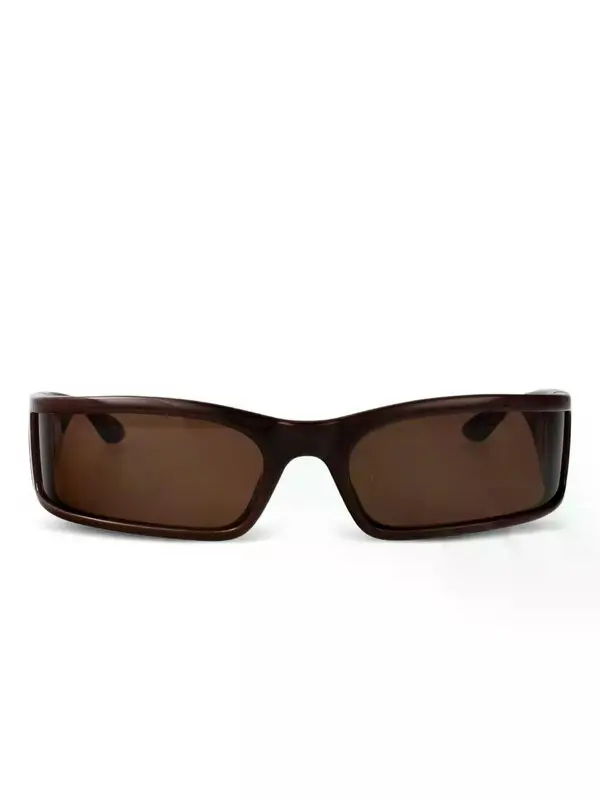 Balenciaga Rectangle Logo Sunglasses - Brown