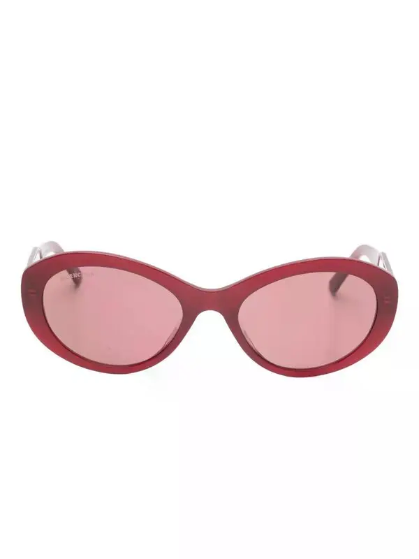 Balenciaga Oval-frame Bb0446s Sunglasses - Red