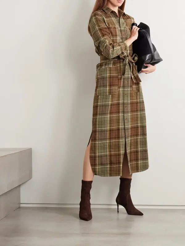 ralph lauren plaid dress Lauren Ralph Lauren Women's Plaid Tiered Long Dress