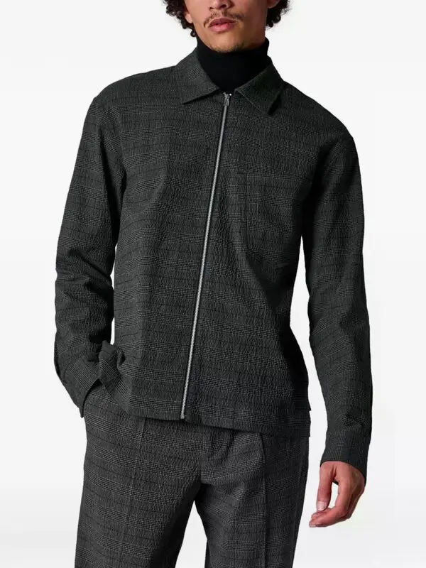 Paul Smith Textured-cotton Check Zip Overshirt