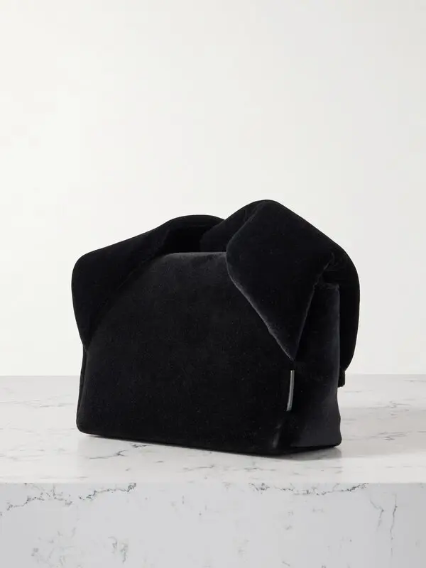 JW Anderson Twister Small Velvet Tote - Black