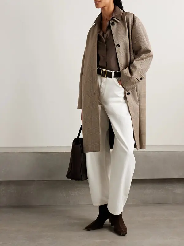 NILI LOTAN Watson Prince Of Wales Checked Trench Coat - Neutrals