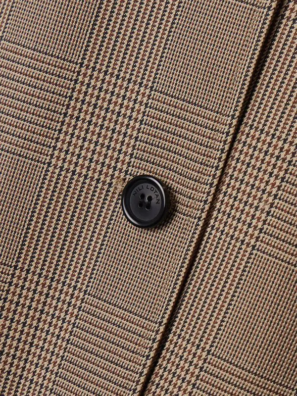 NILI LOTAN Watson Prince Of Wales Checked Trench Coat - Neutrals