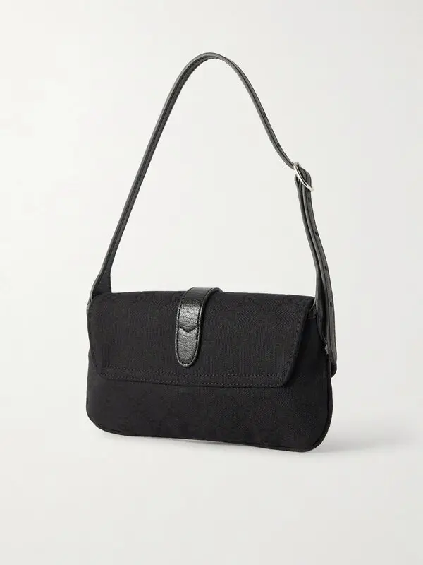 Gucci Jackie Mini Leather-trimmed Canvas-jacquard Shoulder Bag