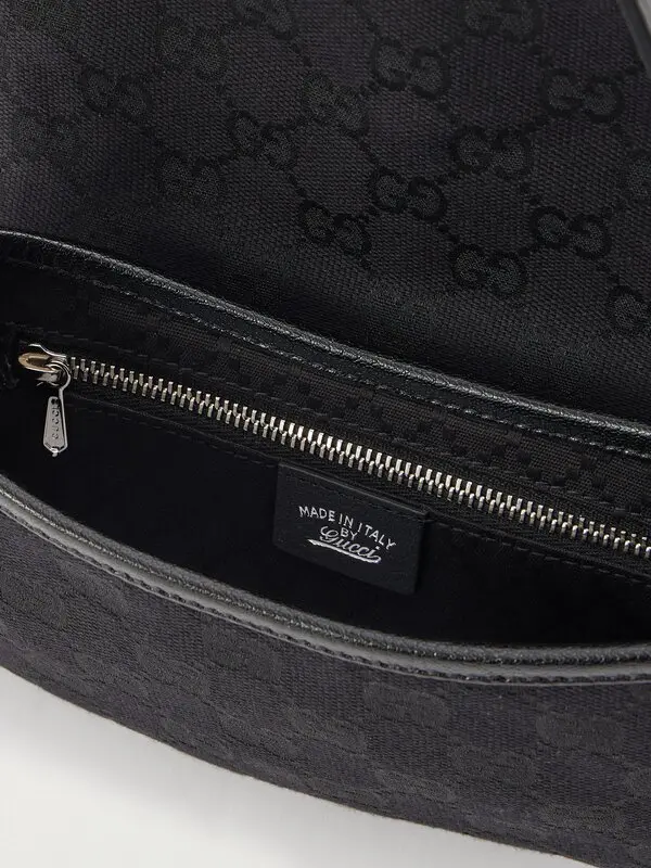 Gucci Jackie Mini Leather-trimmed Canvas-jacquard Shoulder Bag