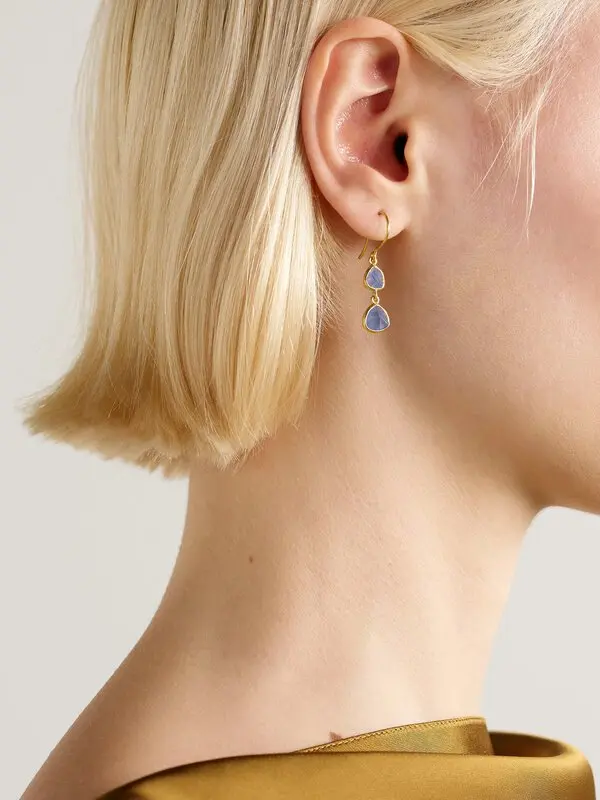 PIPPA SMALL 18-karat Gold Sapphire Dangle Earrings