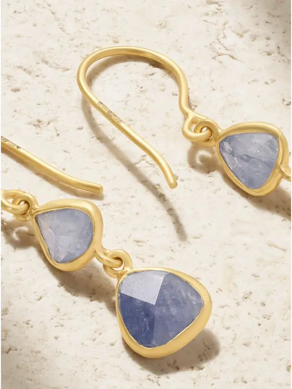 PIPPA SMALL 18-karat Gold Sapphire Dangle Earrings