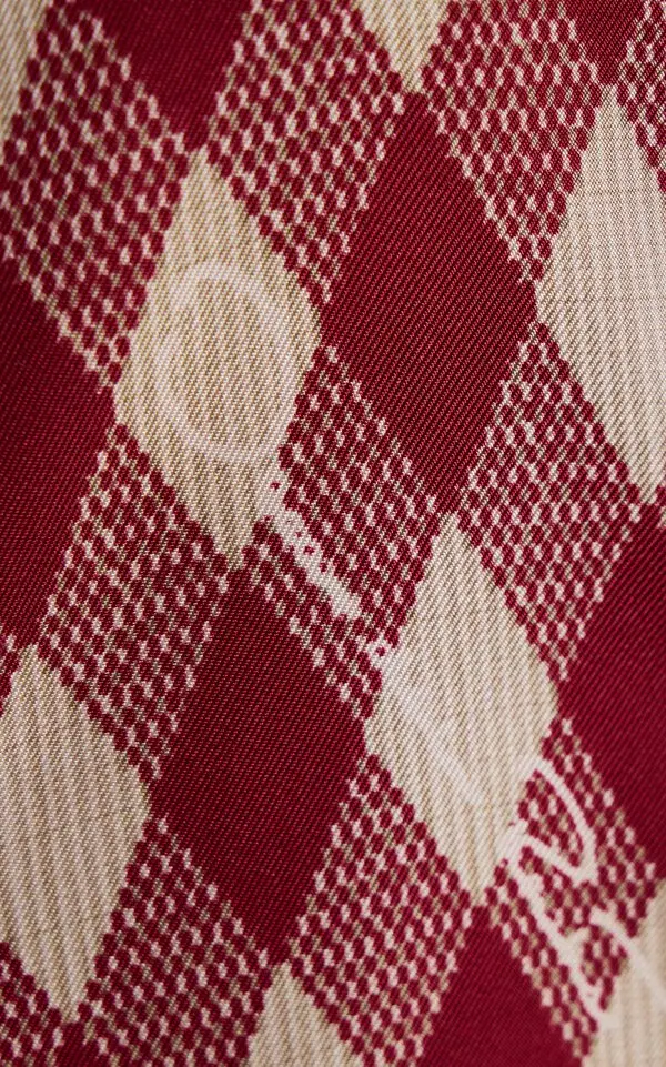 Oscar De La Renta Argyle Print Silk Twill Blouse