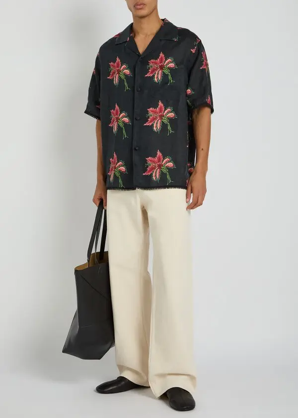 Valentino Garavani Floral-print Linen Shirt