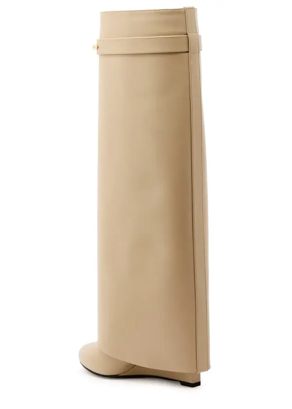 Givenchy Shark 95 Leather Knee-high Boots - Beige