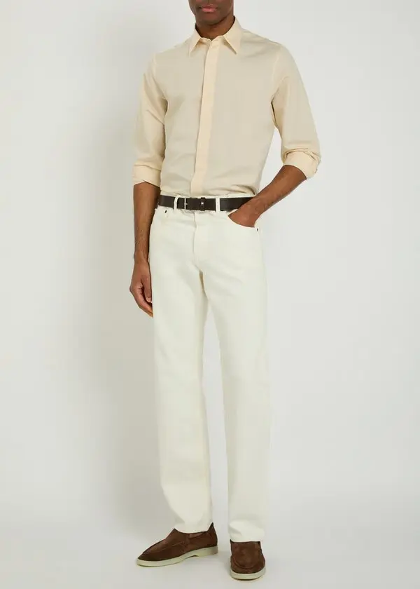 LARDINI Cotton And Silk-blend Shirt