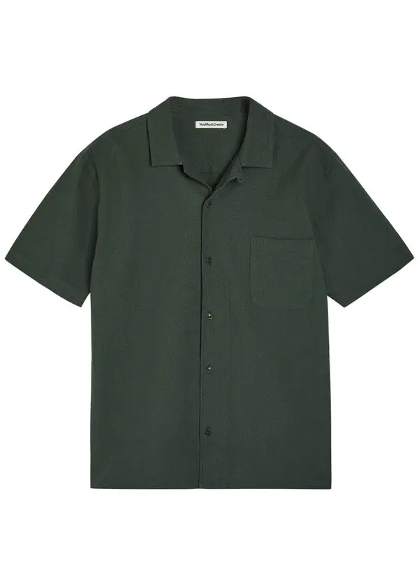 You Must Create Malick Textured Stretch-cotton Shirt