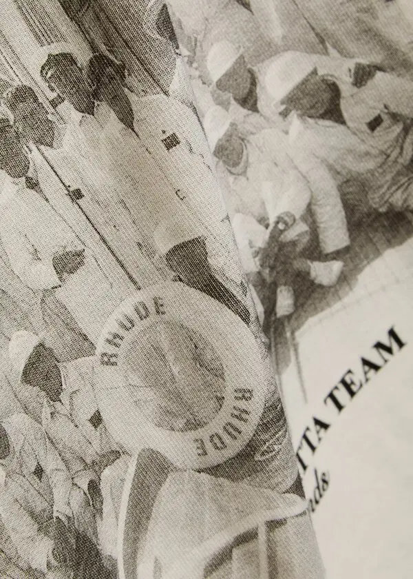 Rhude Virgin Islands Script Printed Cotton T-shirt - White