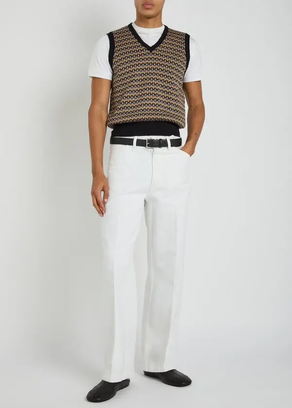 LEMAIRE Patterned Cotton-knit Vest - Multicoloured 1