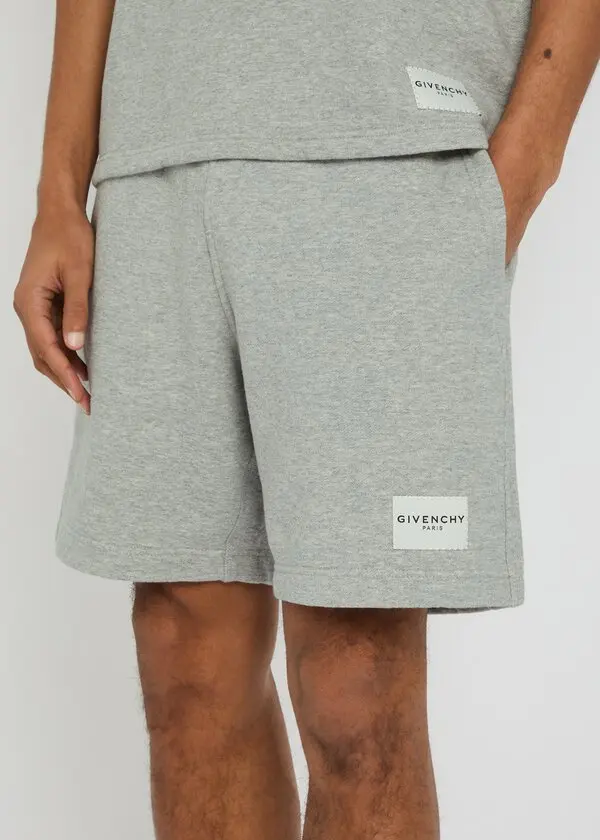 Givenchy Logo Cotton Shorts - Light Grey