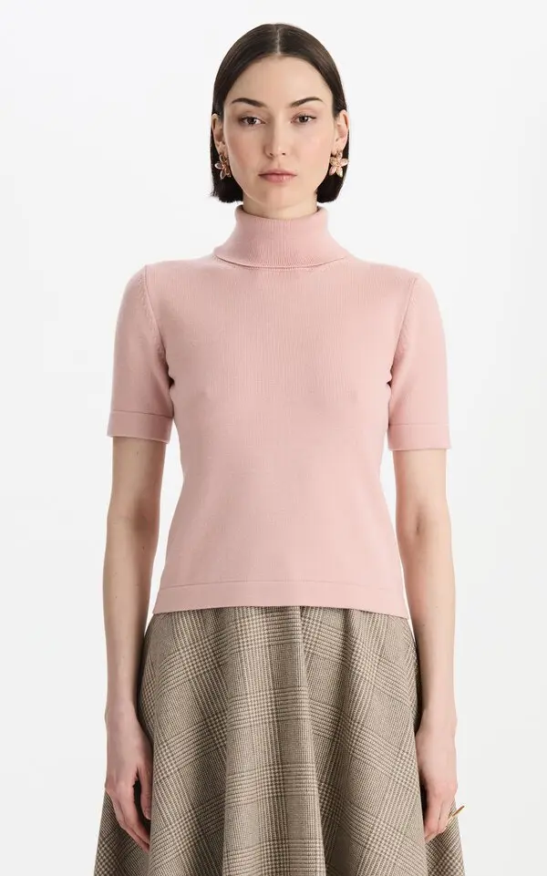 Oscar De La Renta Turtleneck Wool Top