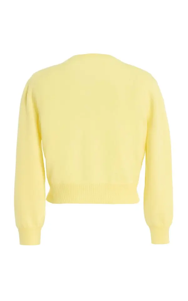 Oscar De La Renta Embroidered Wool Cardigan