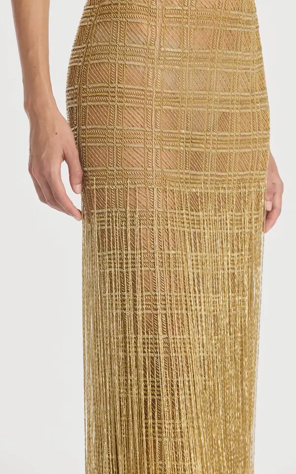 Oscar De La Renta Beaded Gown