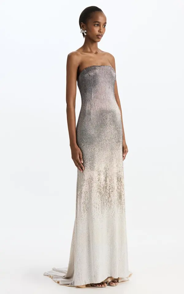 Oscar De La Renta Beaded Gown