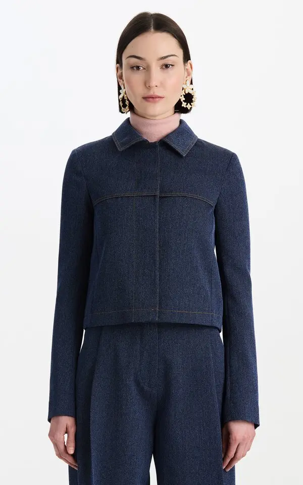 Oscar De La Renta Tailored Wool-drill Jacket