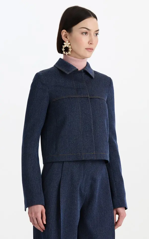 Oscar De La Renta Tailored Wool-drill Jacket