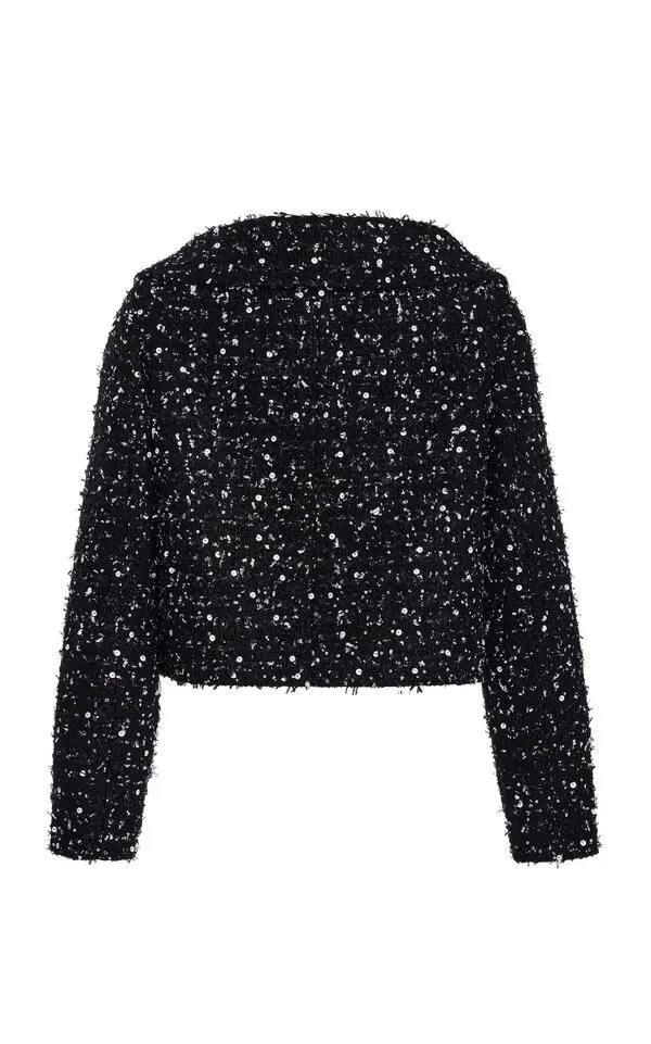 Oscar De La Renta Sequined Ribbon-tweed Jacket