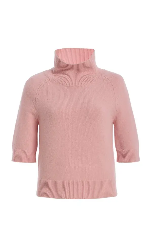 Oscar De La Renta Wool Half-sleeve Sweater
