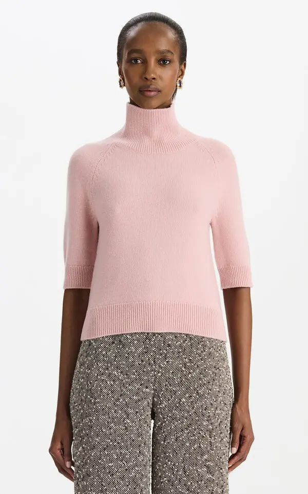 Oscar De La Renta Wool Half-sleeve Sweater