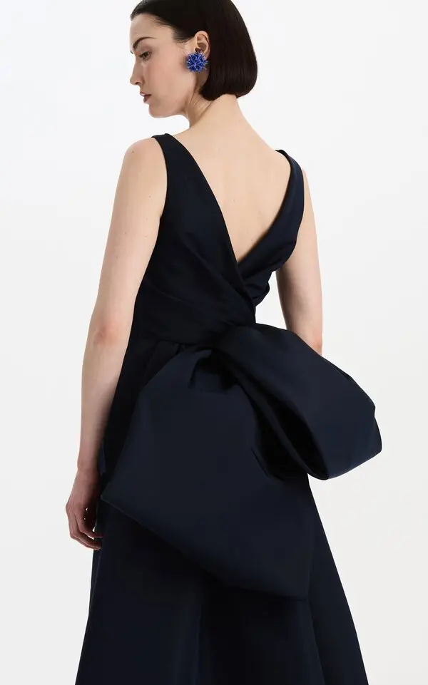 Oscar De La Renta Draped-back Silk-faille Gown