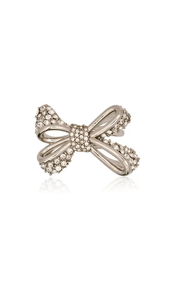 Oscar De La Renta Pave Bow Ring - Silver
