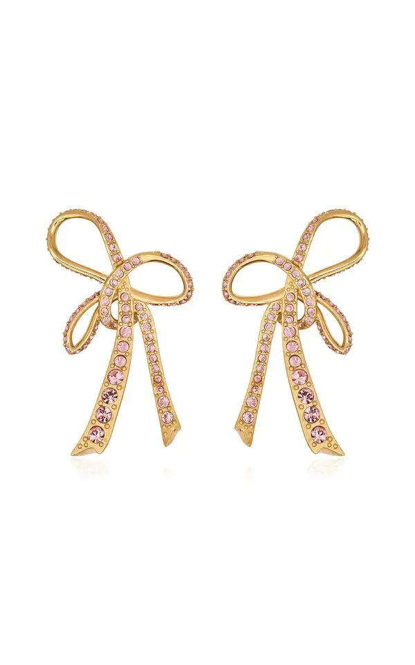 Oscar De La Renta Threaded Bow Large Stud Earrings