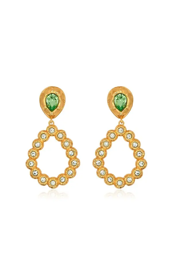 Oscar De La Renta Stone Scramble Loop Drop Earrings
