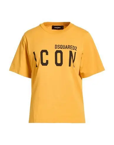 Dsquared2 Icon" Logo Print Cotton T-shirt - Yellow