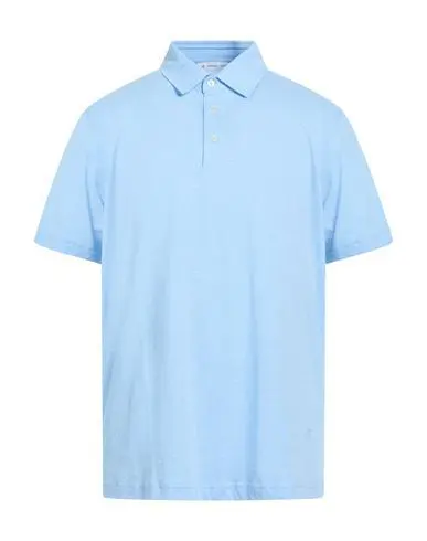 MANUEL RITZ Polo Shirt Size Cotton, Linen - Blue
