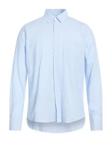 MANUEL RITZ Shirt Azure Size Linen, Cotton