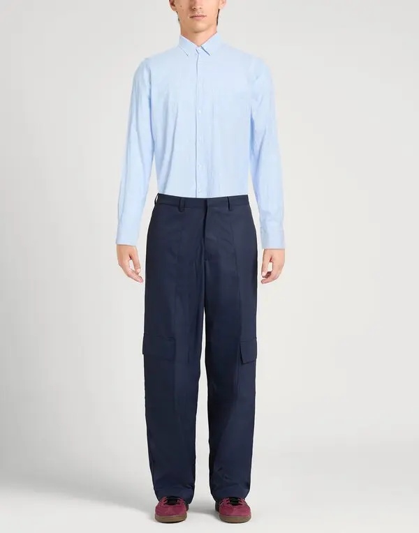 MANUEL RITZ Shirt Azure Size Linen, Cotton
