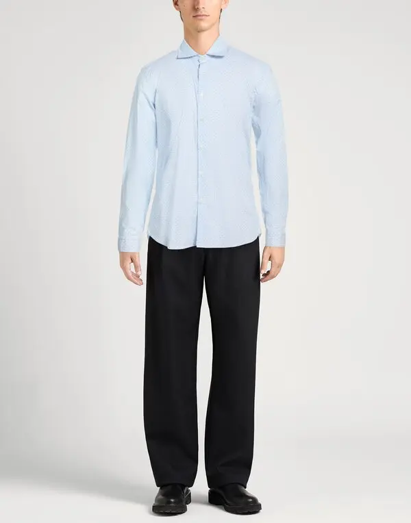 MANUEL RITZ Shirt Azure Size Cotton, Elastane
