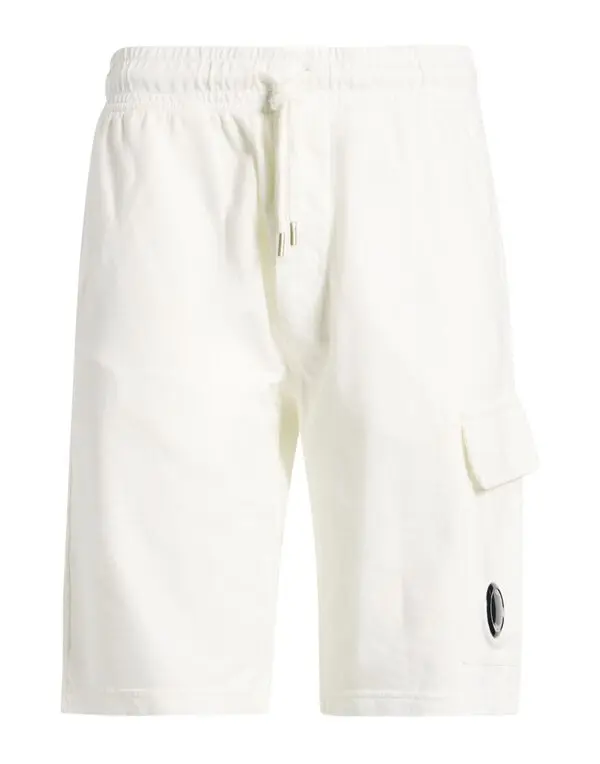 C.P. COMPANY Cotton Terry Cargo Shorts - White