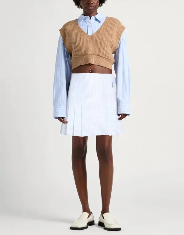 Sandro Mini Seersucker Pleated Skirt