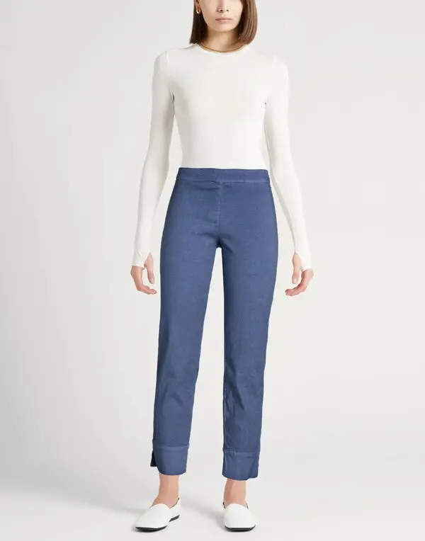 120% Lino Linen Cotton Elastane Tapered Cropped Pants