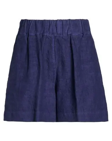 120% Lino Linen Relaxed Fit Shorts - Navy
