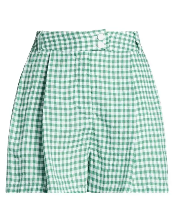 120% Lino High Waisted Gingham Linen Shorts
