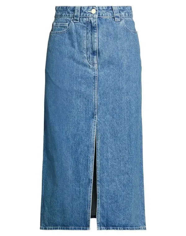 Sunnei Flared Denim Skirt With Front Slit